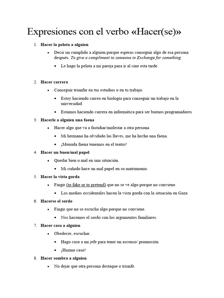 Idioms Volverse J Hacer y Ponerse | PDF | Artes del lenguaje y ...