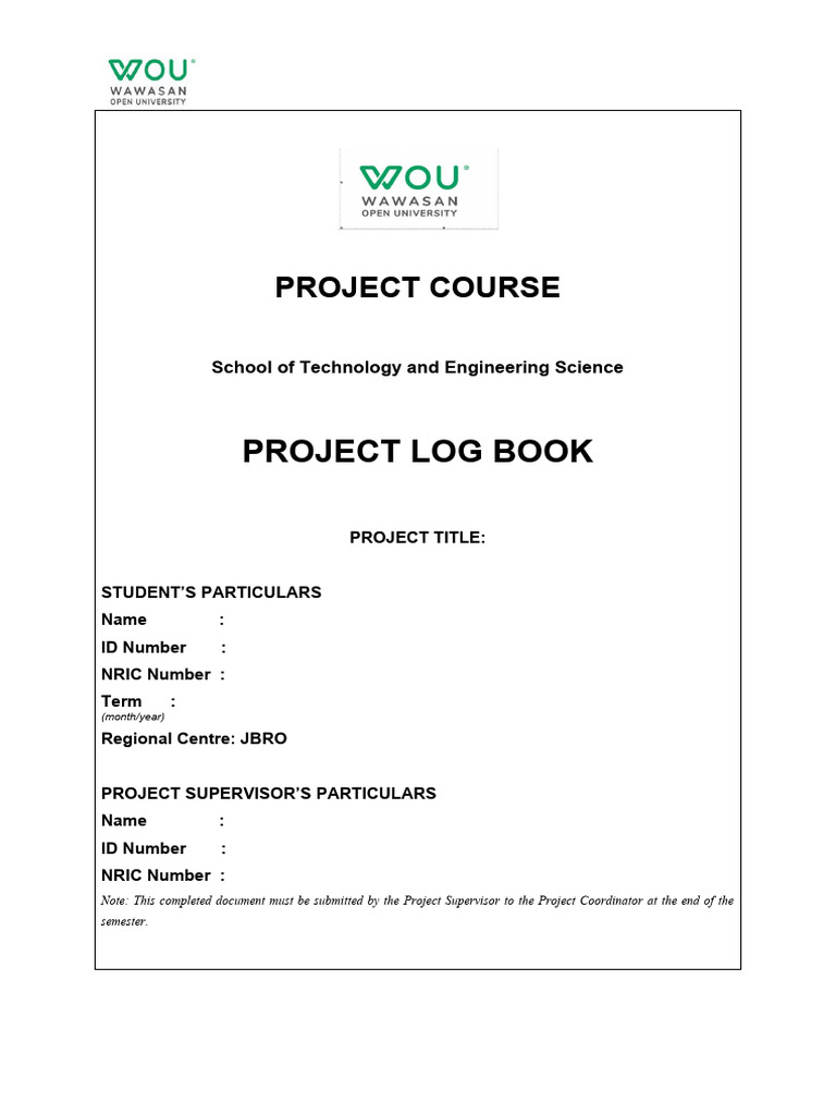Project Log Book | PDF
