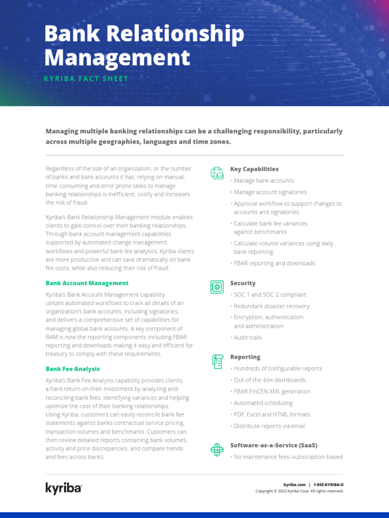 Bank Relationship Management | PDF