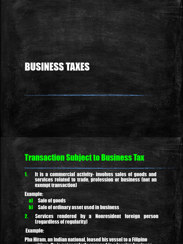 Understanding Business Taxes and Registration | PDF | Taxes | Value ...