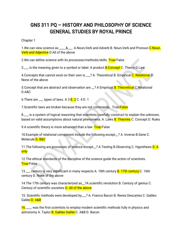 Gns 311 Compiled by Royal Prince | PDF Gns 311 Compiled by Royal Prince | PDF