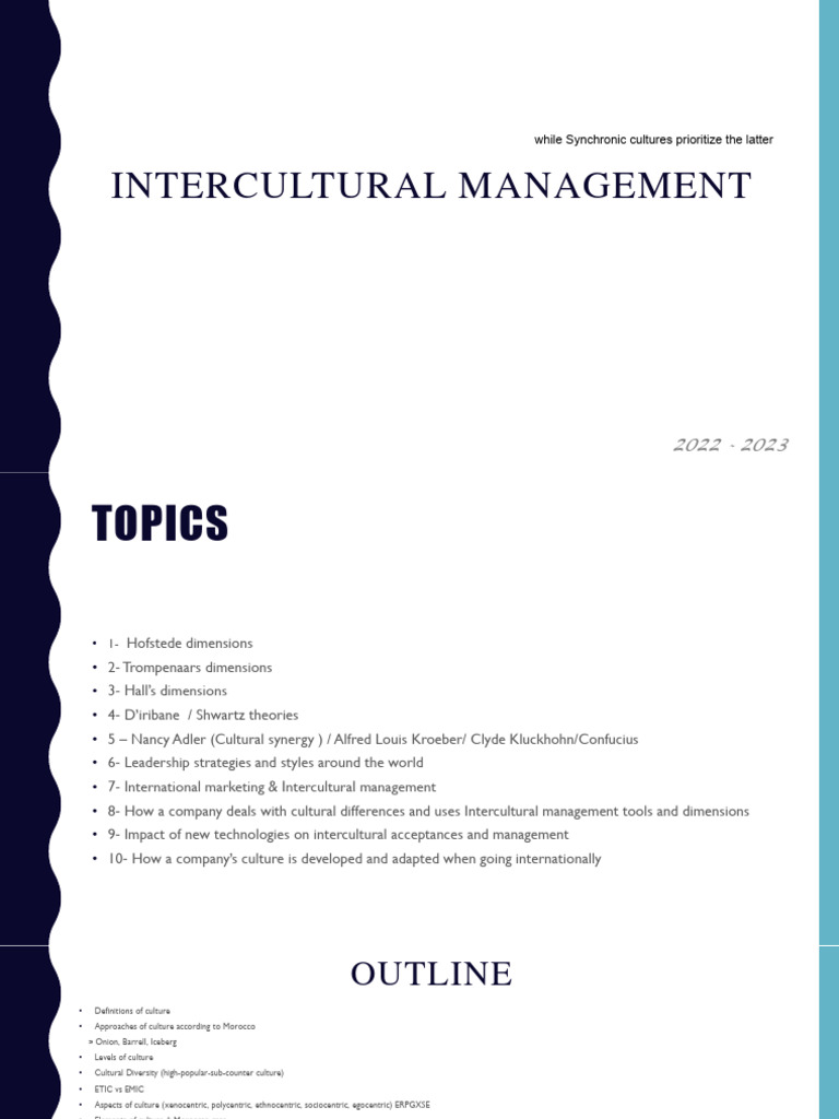 Intercultural Management | PDF | Communication | Morocco