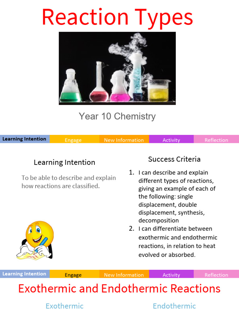 Y10 CHEM L3 P2 Classifying Chemical Reactions | PDF | Chemical ...