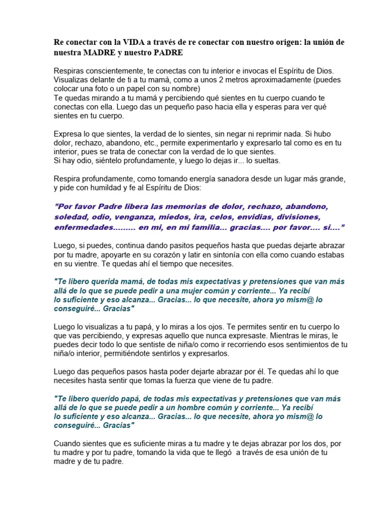 Re conectar con la VIDA a través de re conectar con nuestro origen | PDF | Amor | Temor