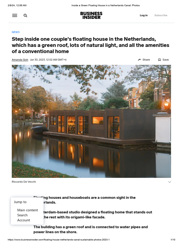 Inside a Unique Green Floating House | PDF | Water