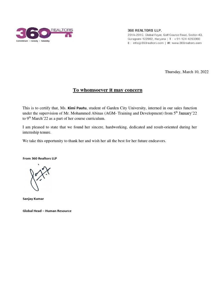 360 Certificate | PDF