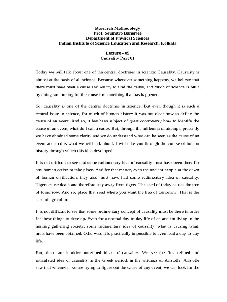 Lec 05 | PDF | Causality | David Hume