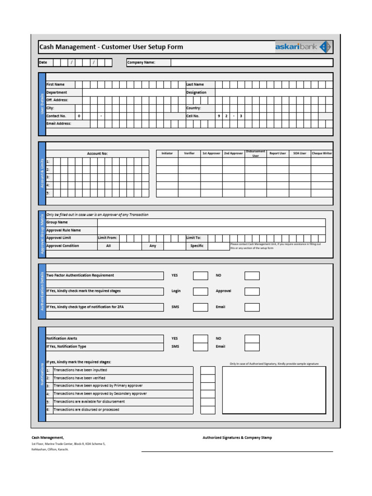Cash Management User Setup Form | PDF | Authentication | Applications ...