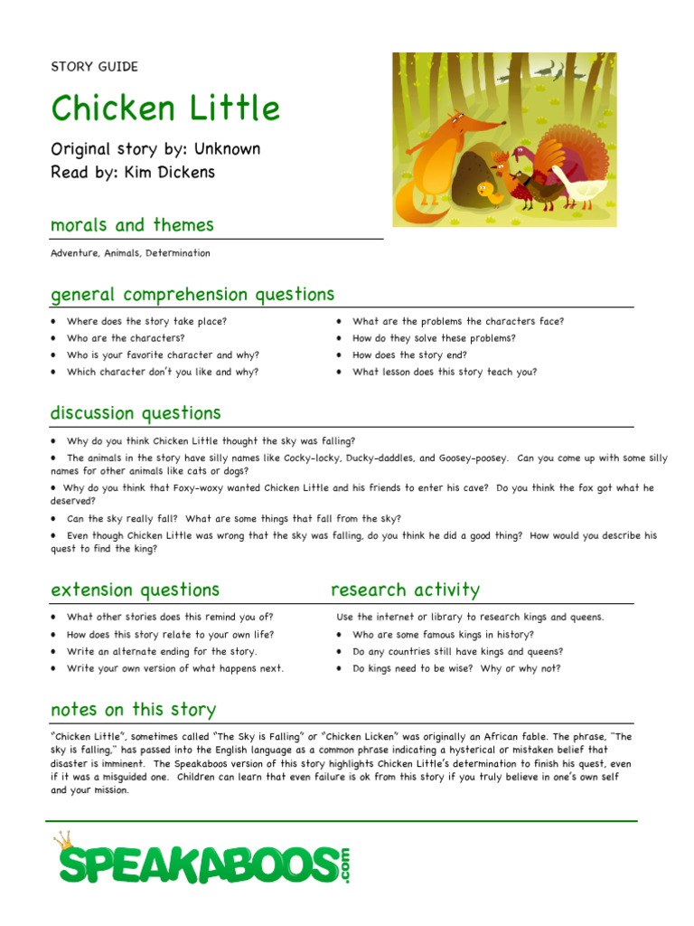 Chicken Little: Themes and Morals | PDF | General Fiction