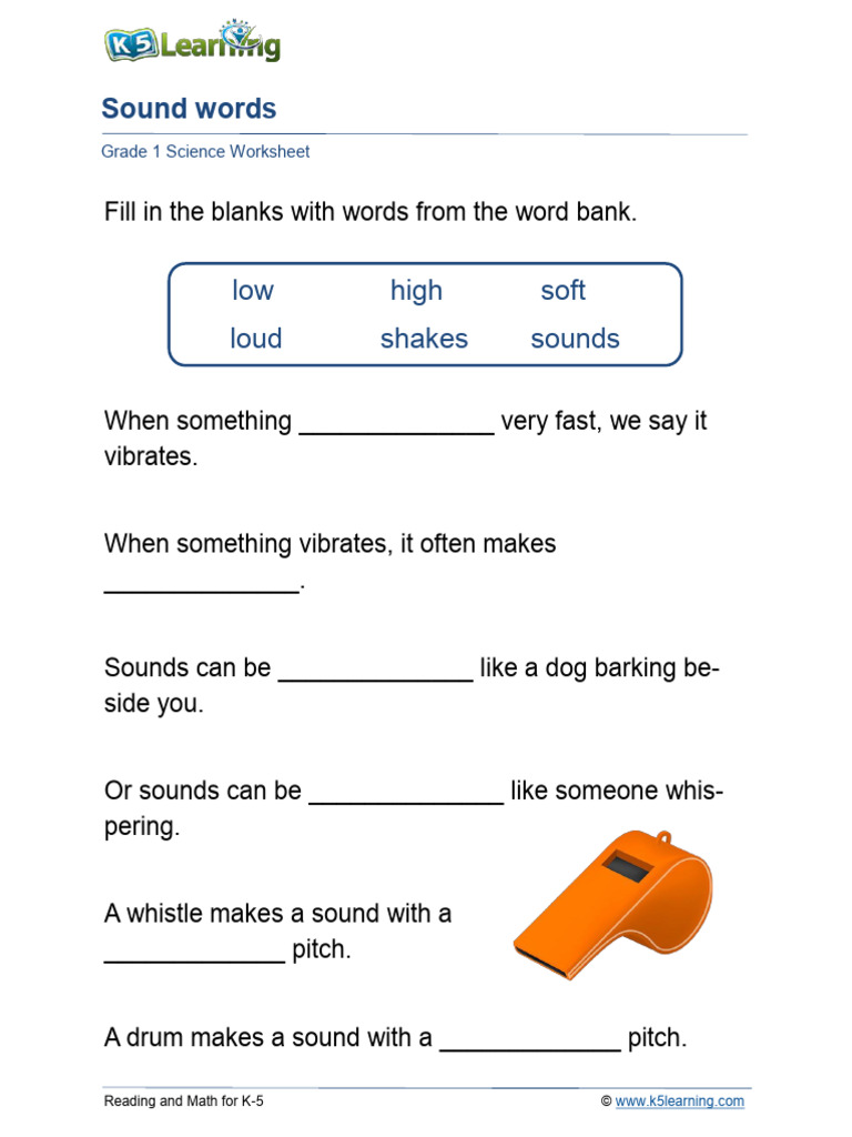Grade 1 Sound Words A | PDF