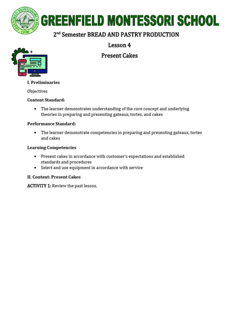 BPP - Lesson 4 | PDF | Cakes | Desserts