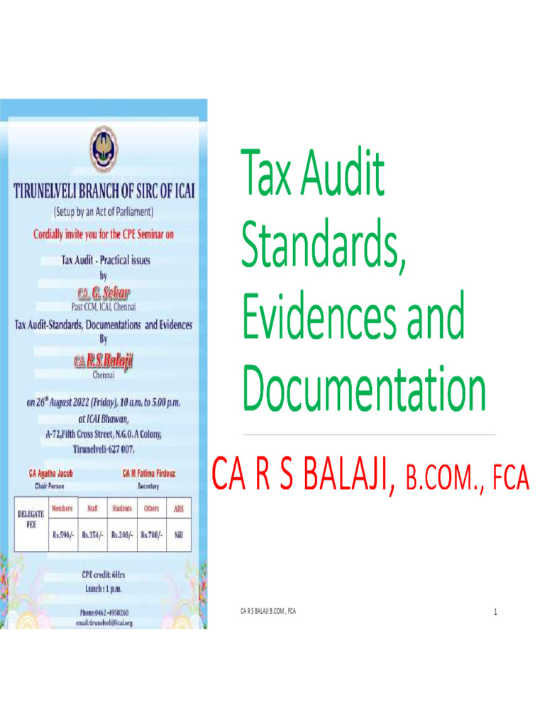 Tax Audit Documentation | PDF | Audit | Financial Audit
