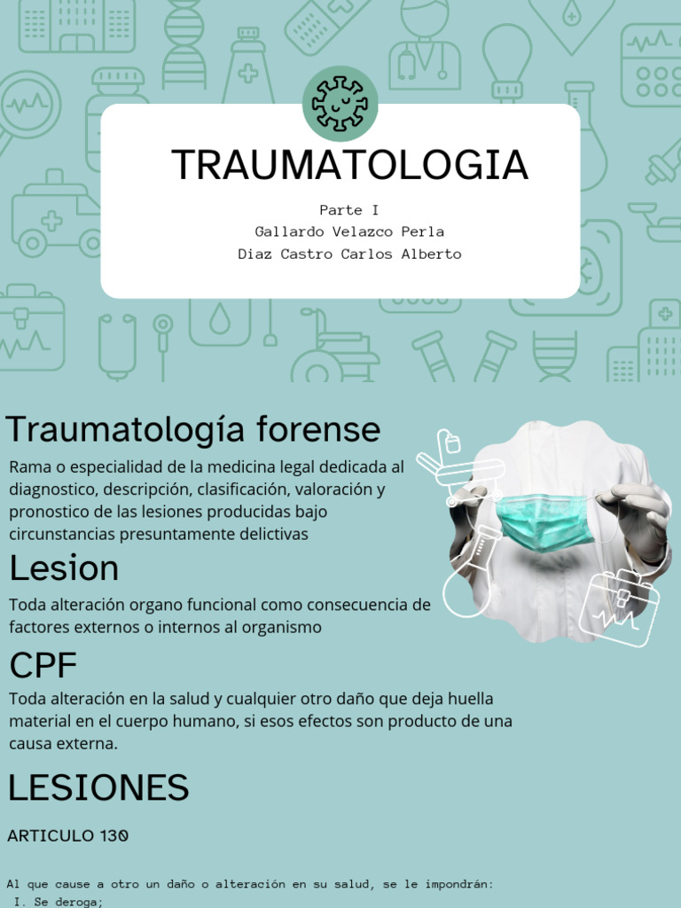 Traumatologia. Parte i | PDF | Enfermedades y trastornos | Medicina