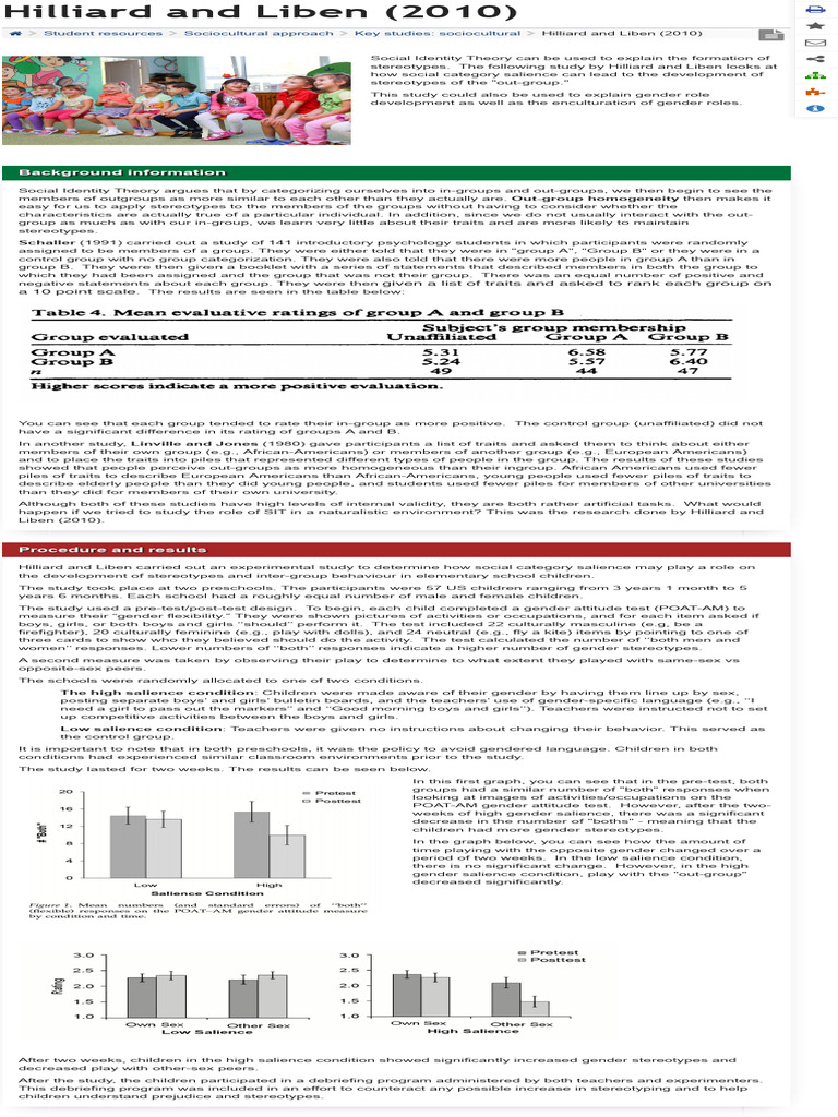 Hilliard and Liben 2010 | PDF | Stereotypes | Experiment