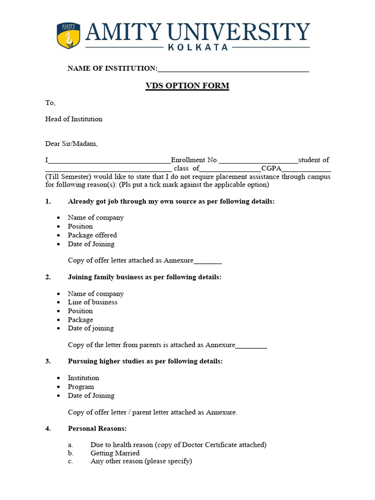 VDS Form Auk | PDF