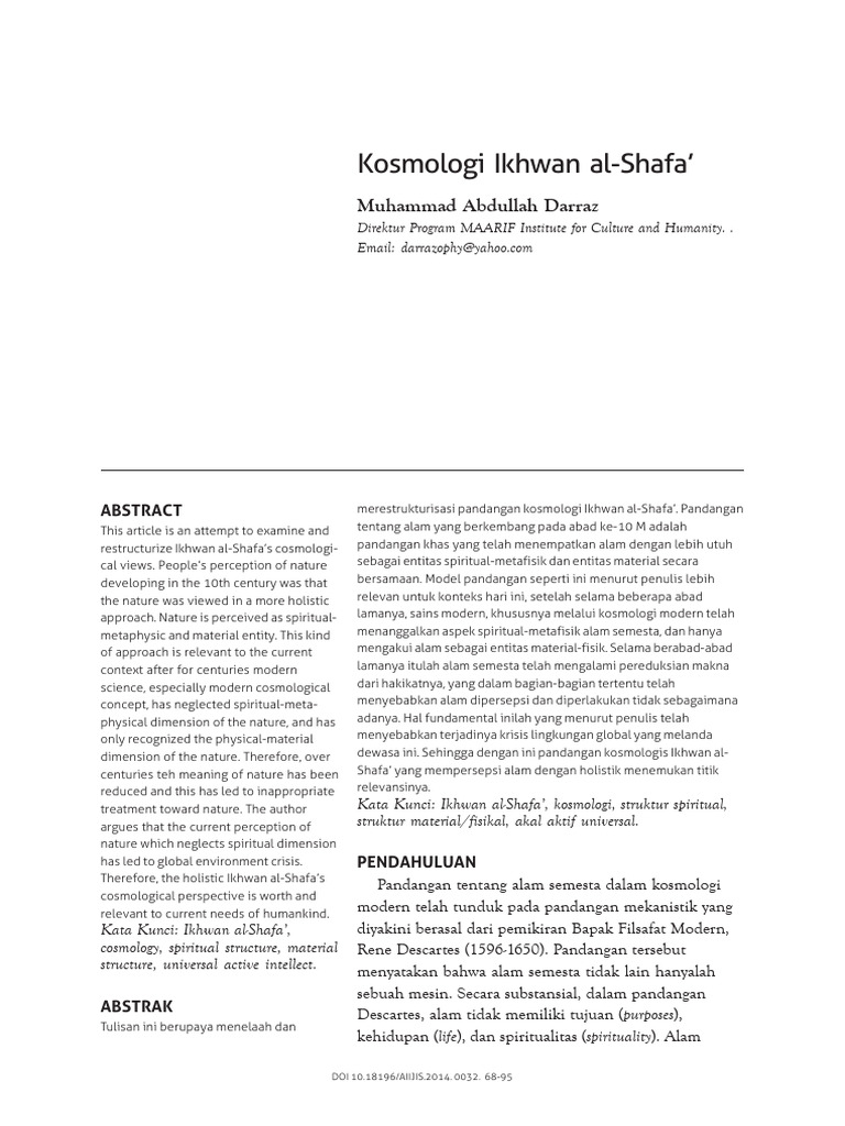 ID Kosmologi Ikhwan Al Shafa | PDF
