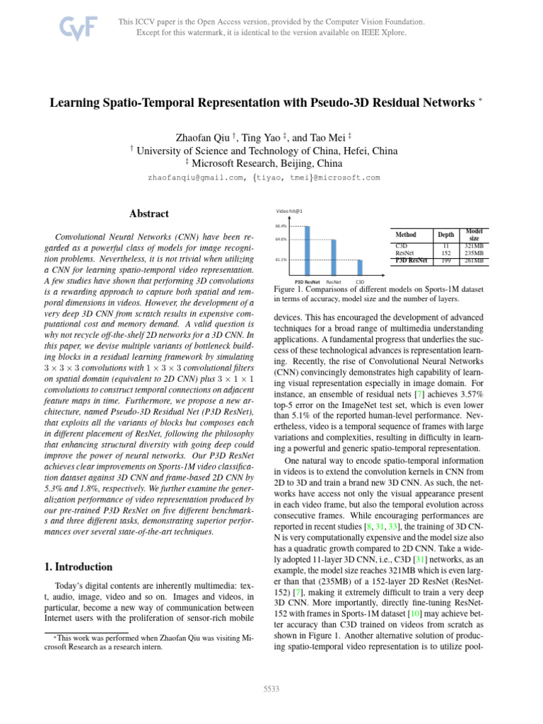Qiu Learning Spatio-Temporal Representation ICCV 2017 Paper | PDF | Learning | Artificial ...
