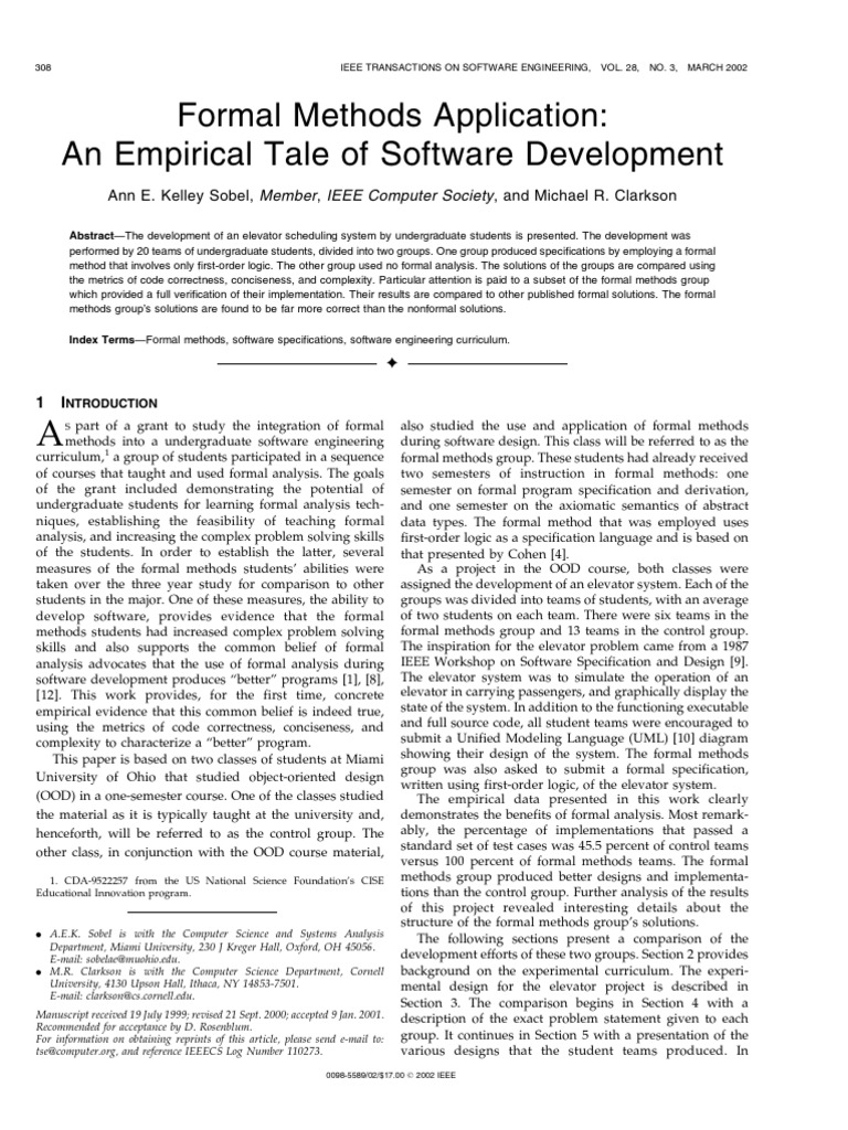 Formal Methods Application An Empirical Tale of Software Development ...