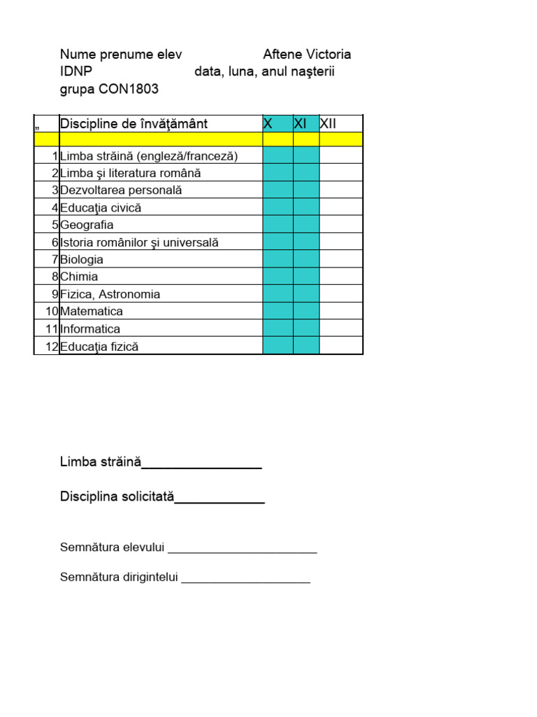 Plan Cadru Bac | PDF