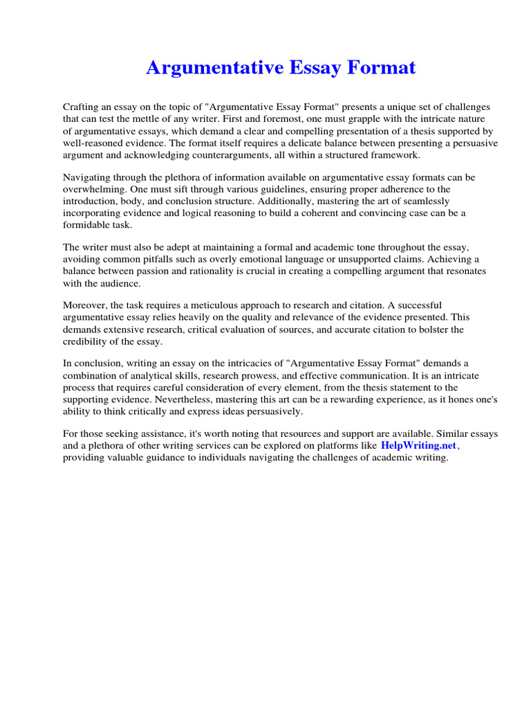 Argumentative Essay Format | PDF | Essays | Social Media Argumentative Essay Format | PDF | Essays | Social Media