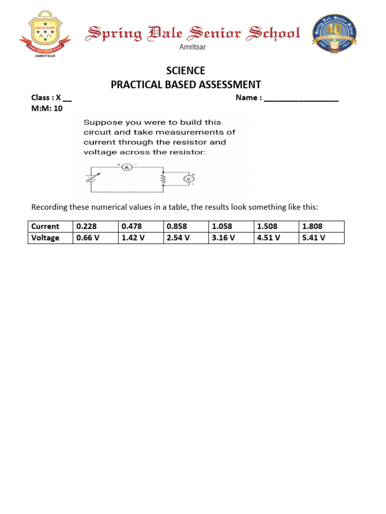 Class 10th Practical Based Assessment | PDF