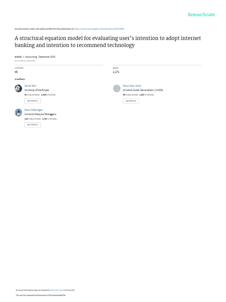 A Structural Equation Model For Evaluating Users (2018) | PDF ...