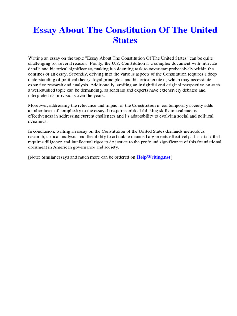 Essay About The Constitution of The United States | PDF | Heart