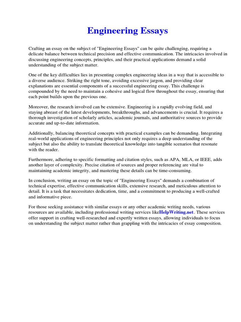 Engineering Essays | PDF | The Hunger Games | Essays