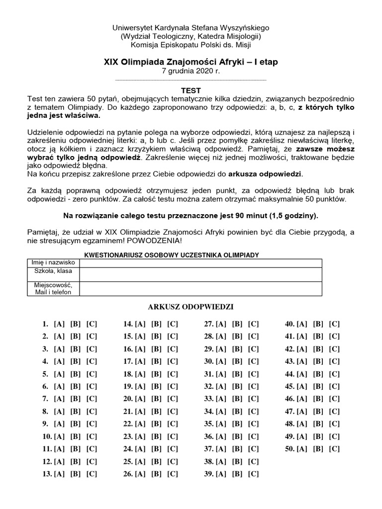 2020-2021 I Etap Pytaniaiodpowiedzi | PDF