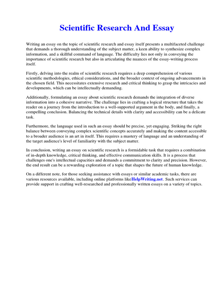 Crafting Scientific Research Essays | PDF | Seven Deadly Sins ...
