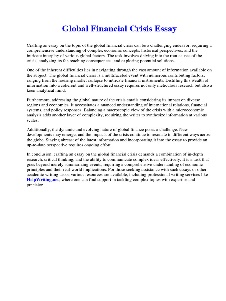 Understanding the Global Financial Crisis | PDF | War And Peace