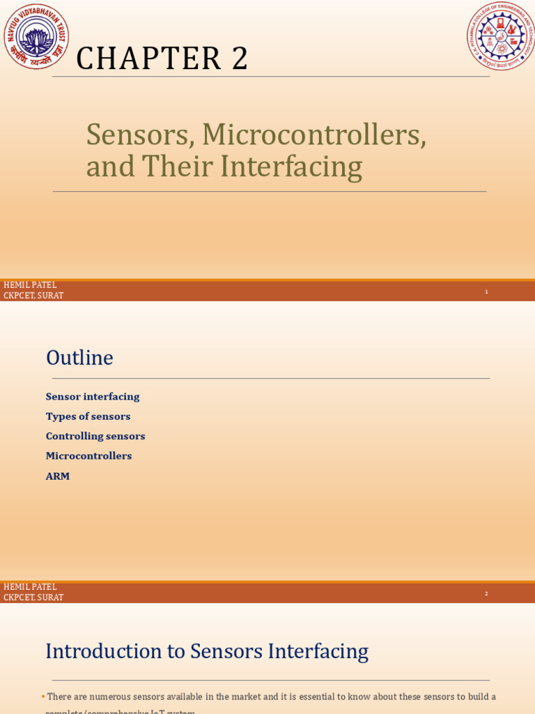 2 - Sensors, Microcontrollers, and Their Interfacing | PDF | Central Processing Unit | Sensor