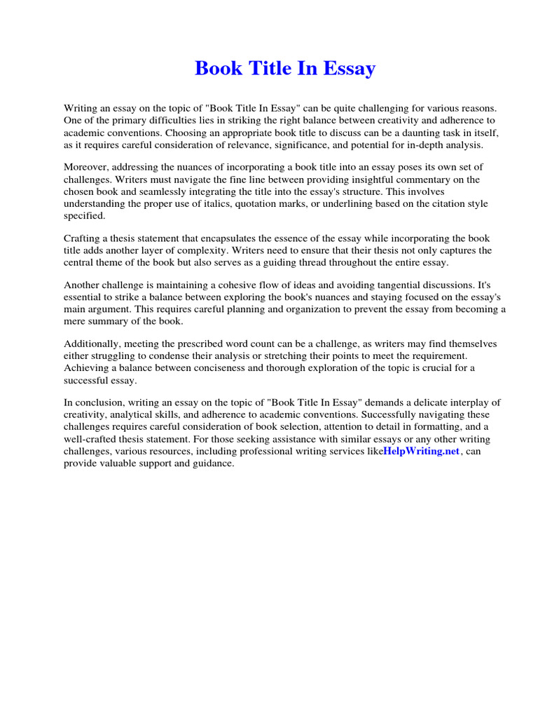 Book Title in Essay | PDF | King Lear | Essays