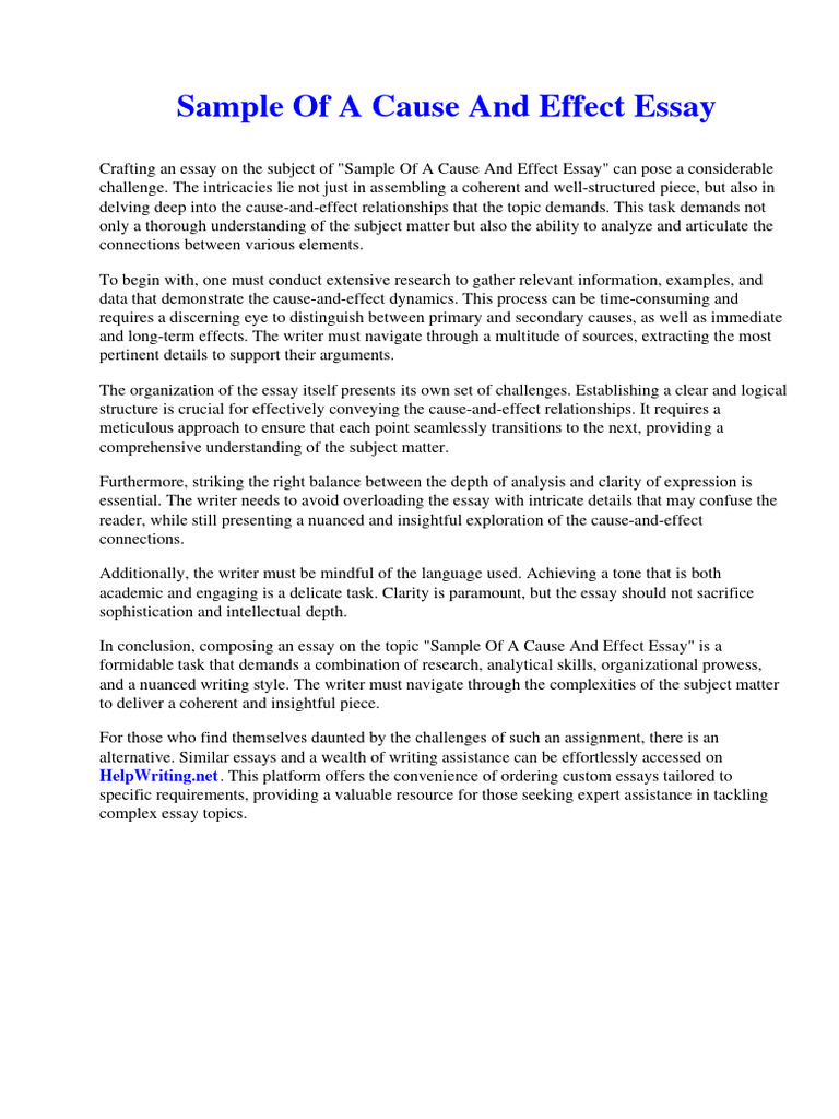 Sample of A Cause and Effect Essay | PDF | Essays | Banks