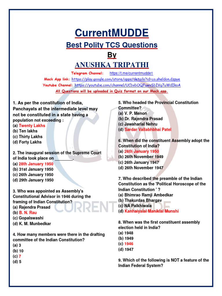 Best Polity Questions | PDF