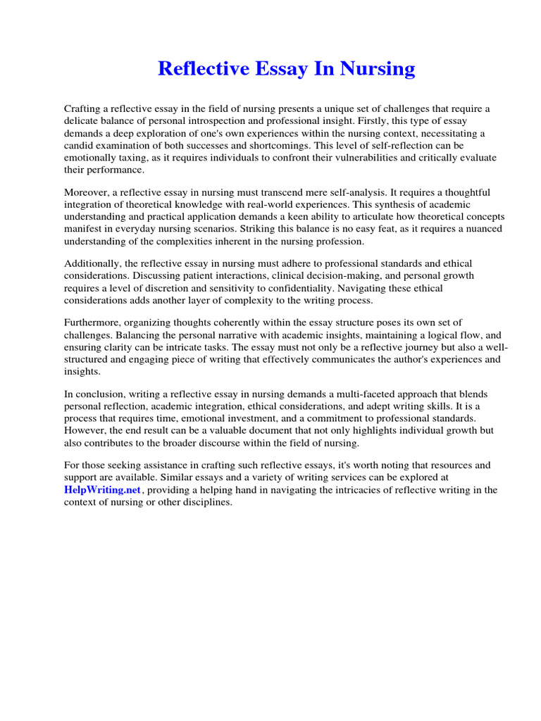 Nursing Reflective Essay Guide | PDF | Race (Human Categorization ...