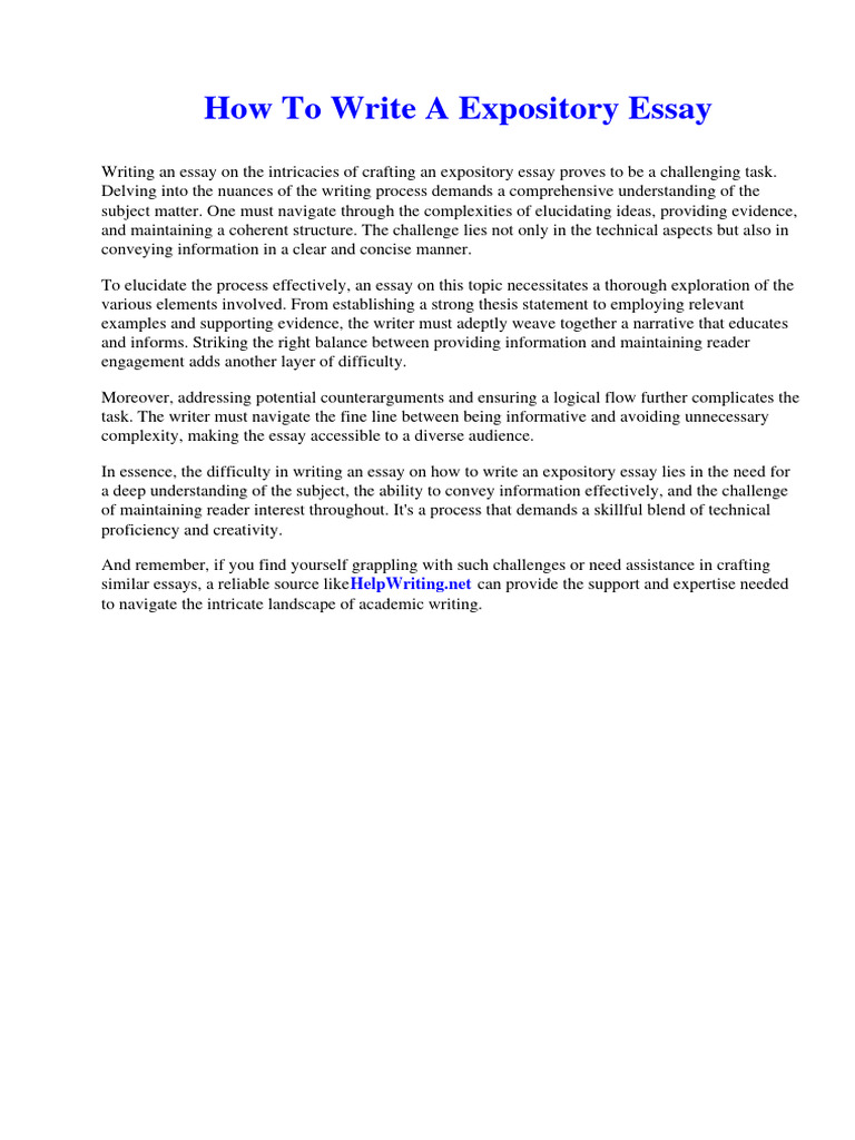How To Write A Expository Essay | PDF | Contractual Term | Essays
