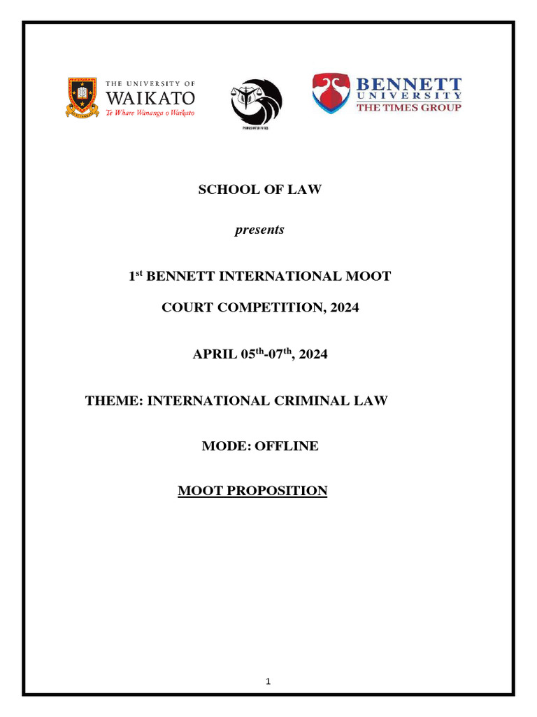 Moot-Proposition-BIMCC_compressed | PDF | War Crime | Crimes Against ...