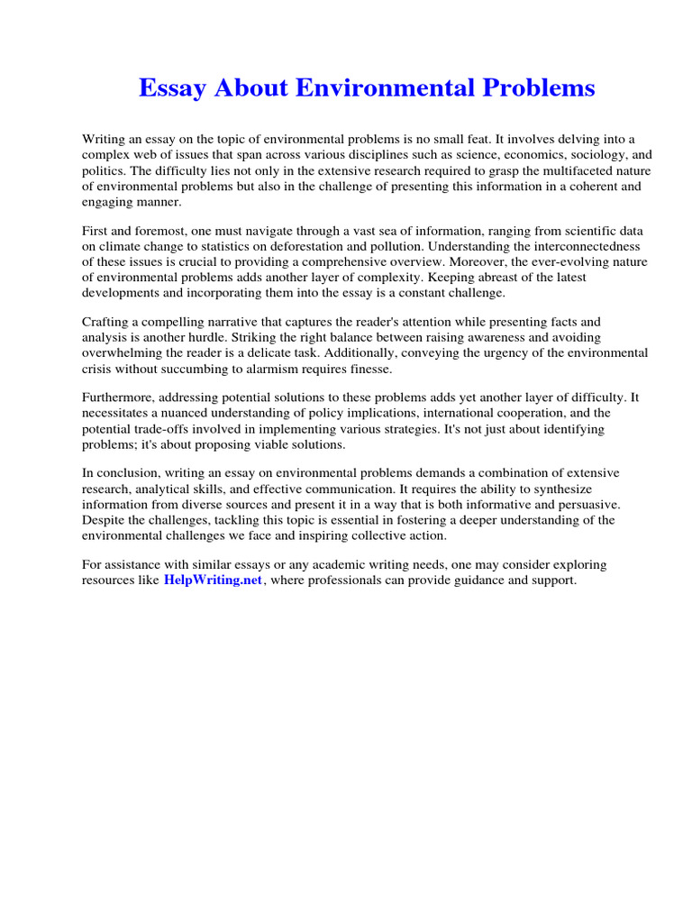 Essay About Environmental Problems | PDF | Coral Reef | Coral