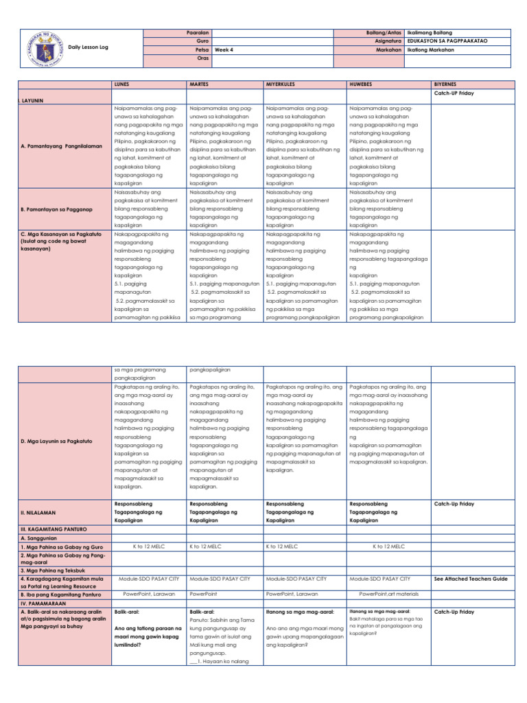 DLL Week 4 Q3 Esp | PDF