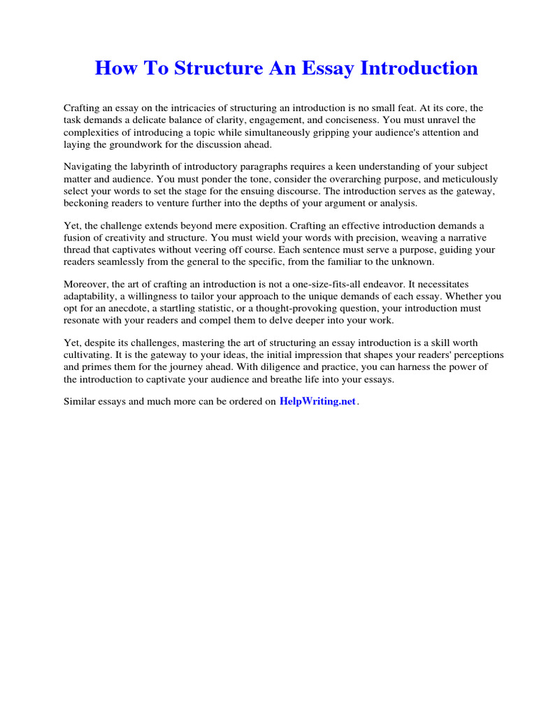 How To Structure An Essay Introduction | PDF | Market (Economics)