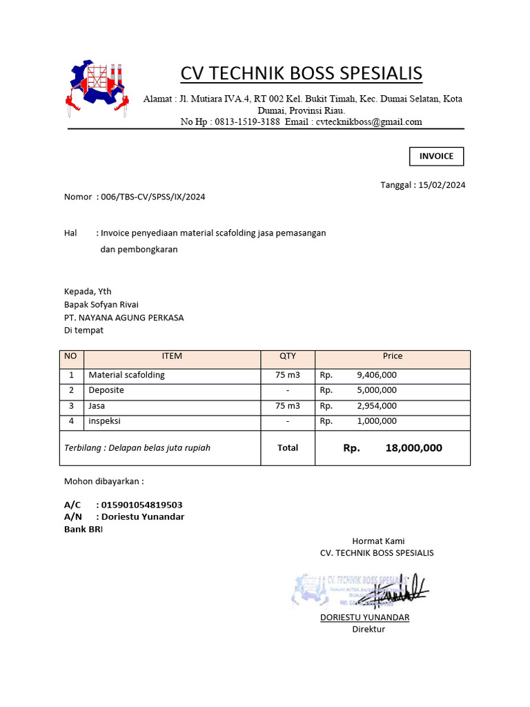 Invoice PT. NAYANA | PDF