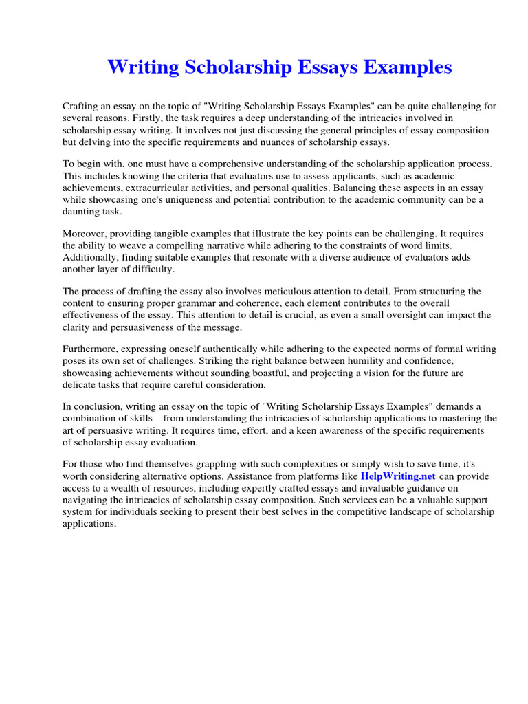 Writing Scholarship Essays Examples | PDF | Apology (Plato)