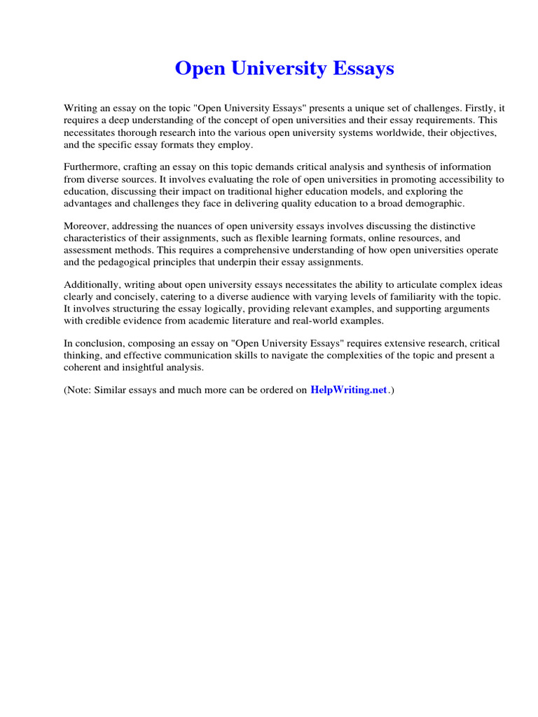 Open University Essays | PDF | Homo | Essays