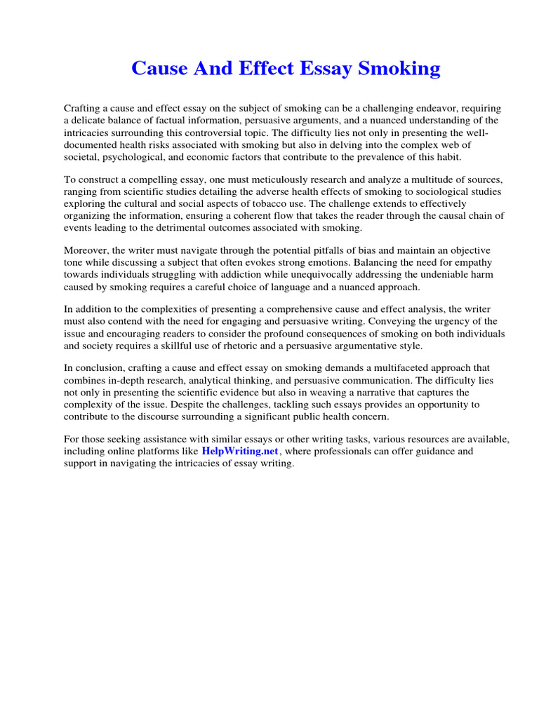 Cause and Effect Essay Smoking | PDF | Rock Music | Mars