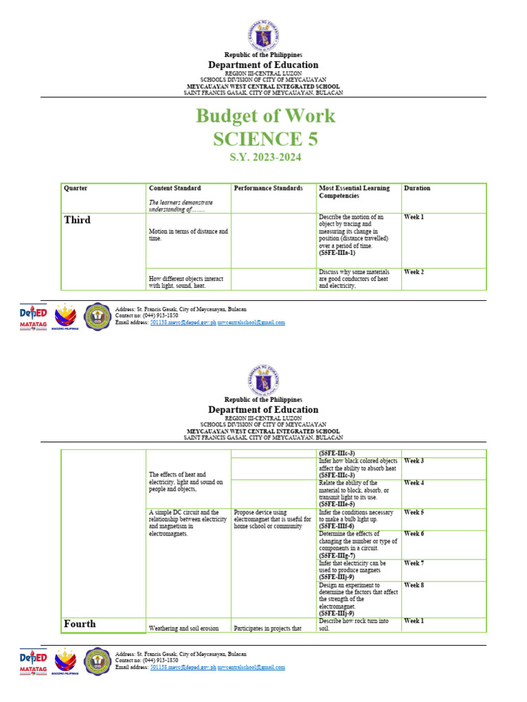 Bow Science5 Q3 Q4 | PDF | Electricity | Light