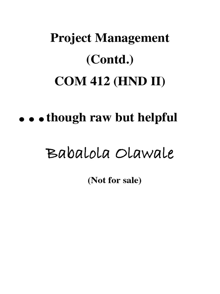 Project Mgt Contd Raw Material Pdf Systems Science Systems Theory