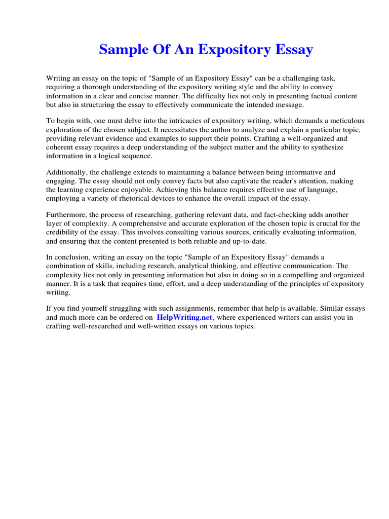 Sample of An Expository Essay | PDF | Petroleum | Essays