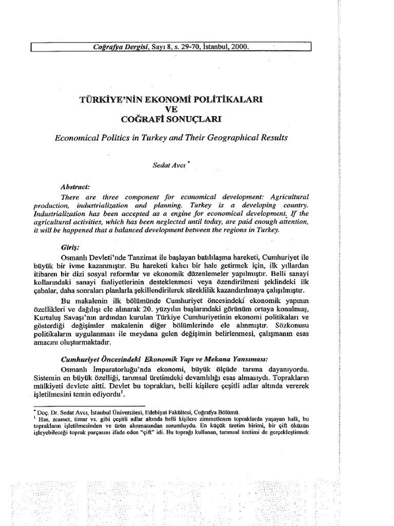 T - RK - Ye'n - N Ekonom - Pol - T - Kalari Ve Co - Raf - Sonu - Lari (#264547) - 231165 | PDF