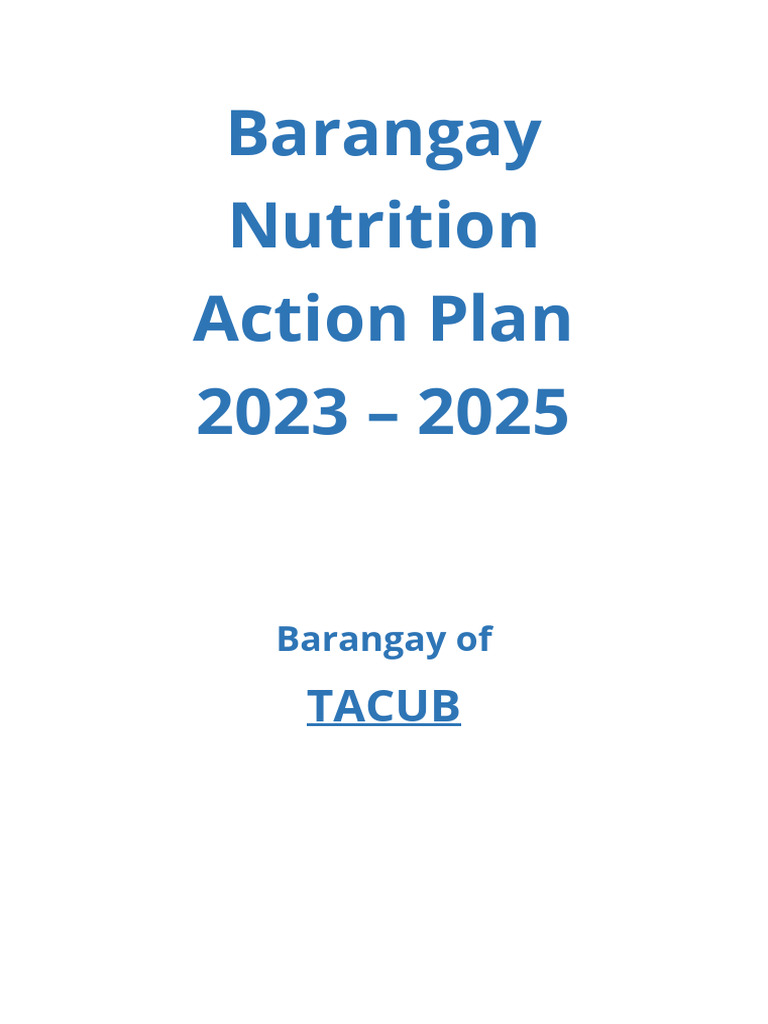 Bnap Brgy. Tacub 2023 | PDF | Malnutrition | Human Nutrition